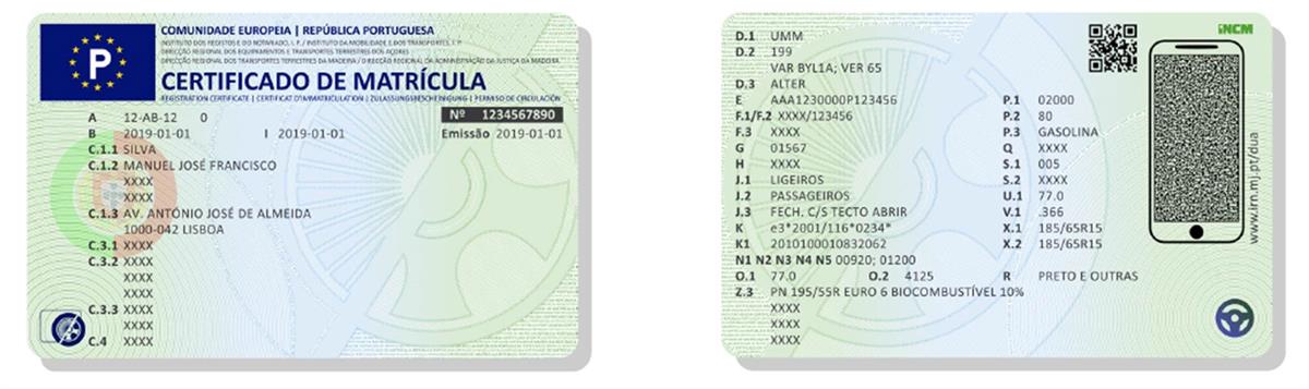Carte grise portugaise, format carte de crédit ⋆ Portugal en français